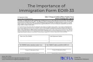 Formulario EOIR-33 Archivo - El Centro de Asistencia de Inmigración